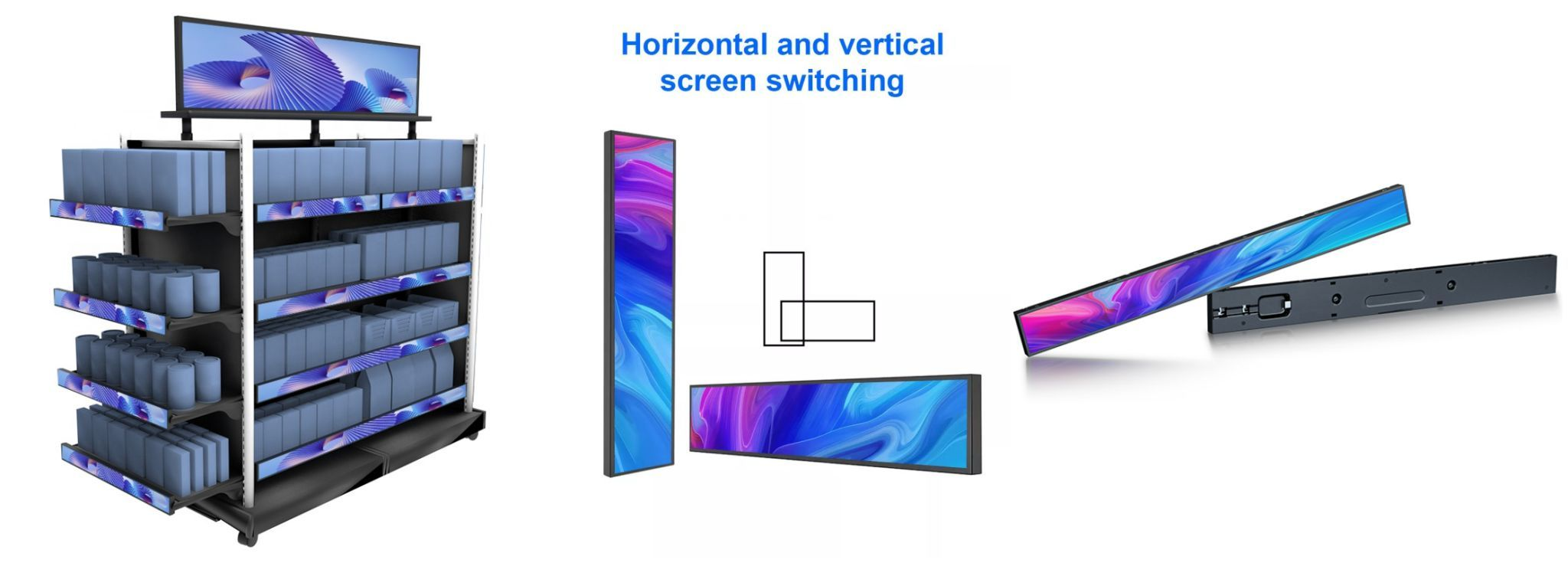 Manufacturer Ultra Wide Lcd Screen Stretched Bar Type Digital Signage ...