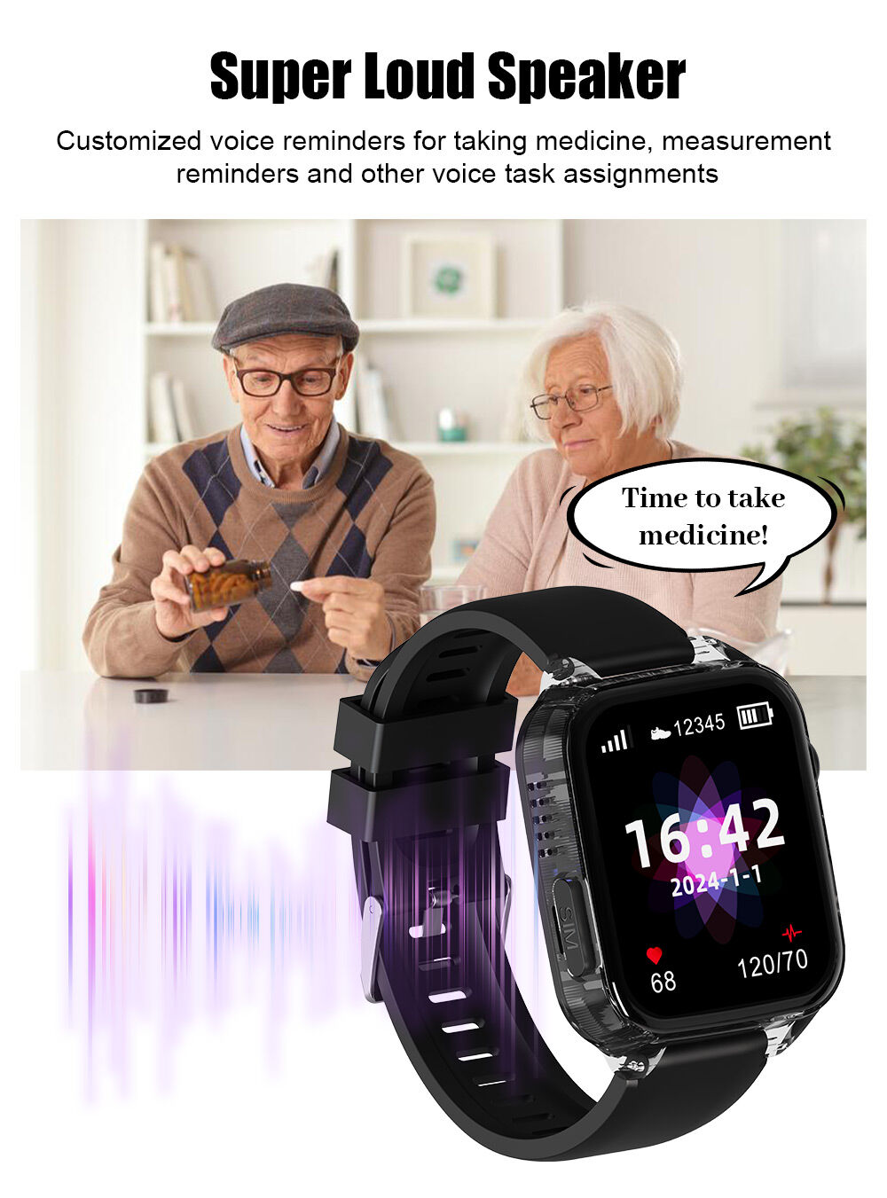 Bulk Buy China Wholesale Vl13 Sos Call Smart Watch For Elderly People ...