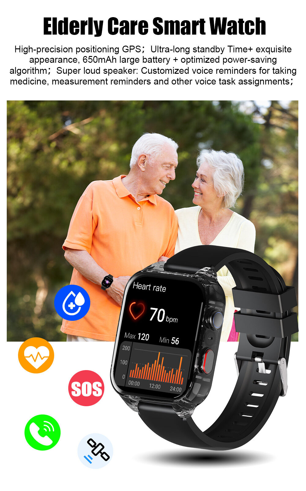 New Function Temperature Bp Free Tracking App Health Monitor Auto-dial ...