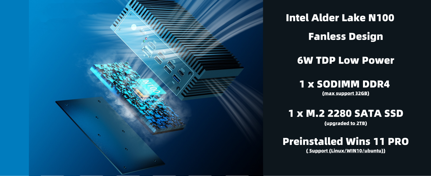 Buy Wholesale China Embedded Mini Pc Firewall/vpn/nas Intel N100 Fanless Mini Host Soft Router ...