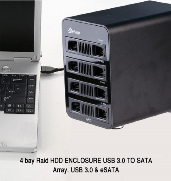 4 Bay Raid Hard Drive Enclosure With Clone Function, Usb 3.0/usb C And ...