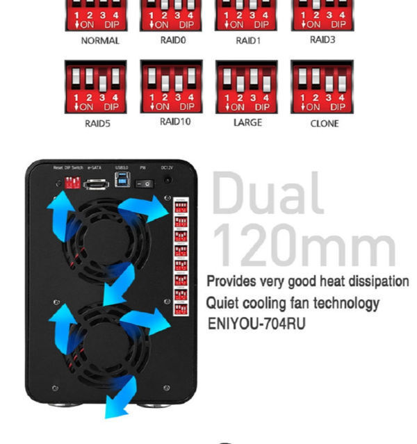 4 Bay Raid Hard Drive Enclosure With Clone Function, Usb 3.0/usb C And ...