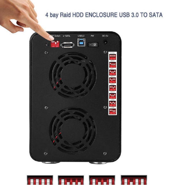 4 Bay Raid Hard Drive Enclosure With Clone Function, Usb 3.0/usb C And ...
