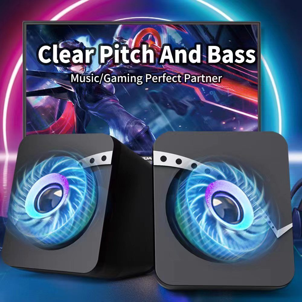 New Colorful Led Light Pc Speaker Wired Usb Power Computer Rgb Led ...