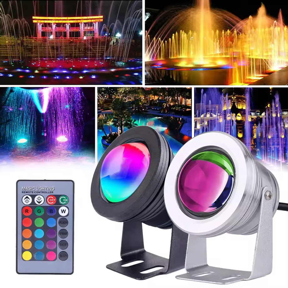 10w Rgb Led Underwater Light Ac/dc 12v Waterproof Ip68 Landscape Pond ...