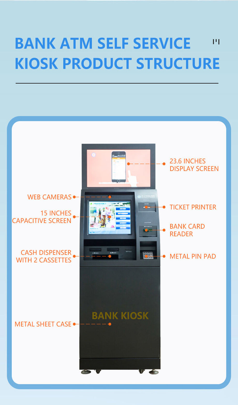 Self Service Interactive Kiosk Cash Deposit Atm Machines Deposit Machine Coin Bill Payment Kiosk ...