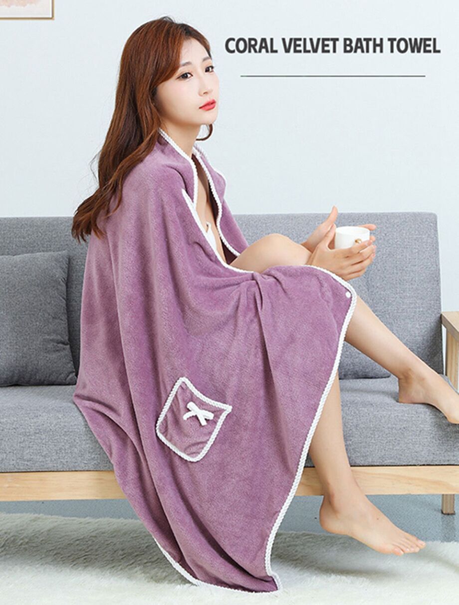 Wholesale Wearable Drying Wash Bath Hair Spa Soft Cleaning Quick Dry Gift Set Microfiber Bath ...