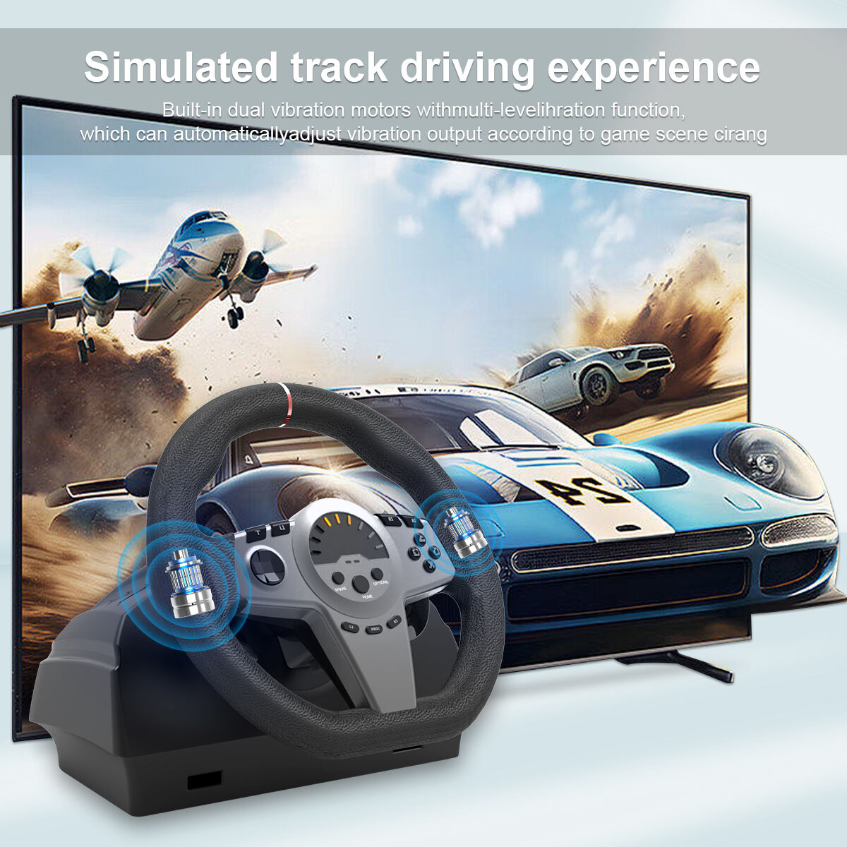 Buy Wholesale China New Gaming 270 De Racing Steering Wheel With Audio ...