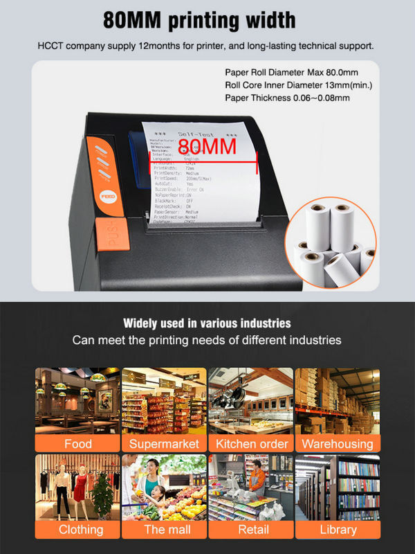 Desktop 80mm Usb Interface Thermal Receipt Printer For Supermarket Hcc ...