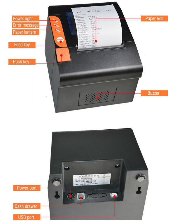 Desktop 80mm Usb Interface Thermal Receipt Printer For Supermarket Hcc ...