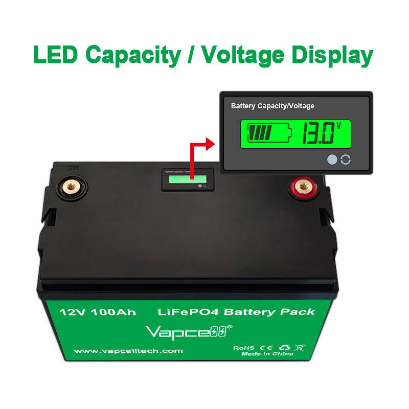Customized Vapcell 12v 100ah Lifepo4 Battery Pack Lfp Ifr Rechargeable Lithium Ion Battery For ...