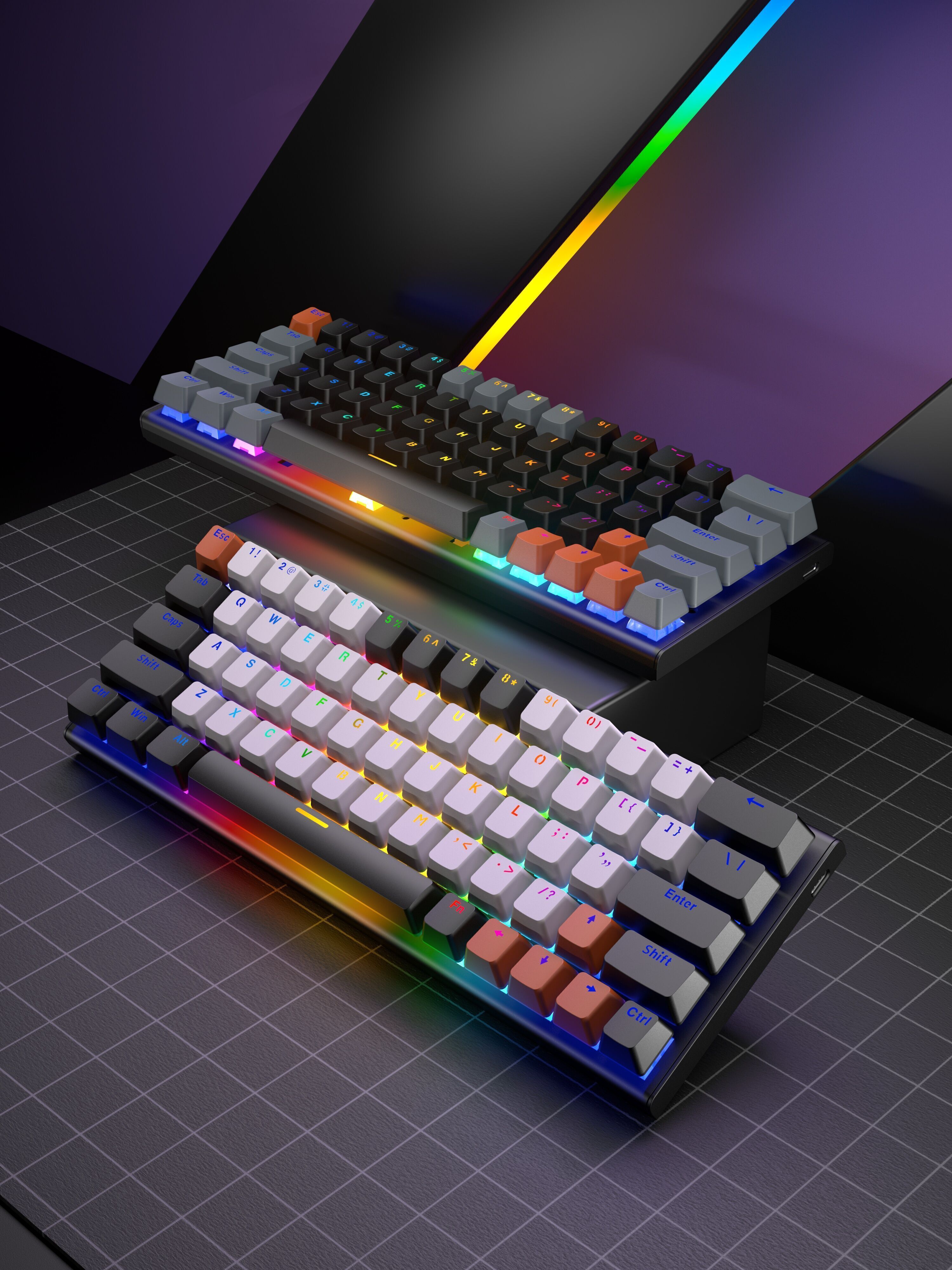 Buy Wholesale China Backlit Gaming Keyboards With Flowing Rgb Light In ...