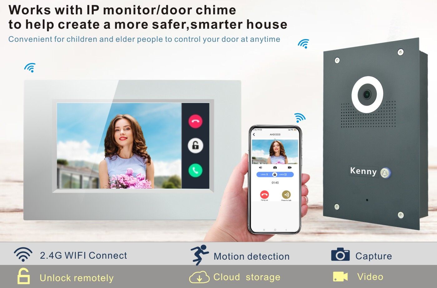 Remote Unlock App Control Ip Intercom System Video Doorbell Hd 1080p ...