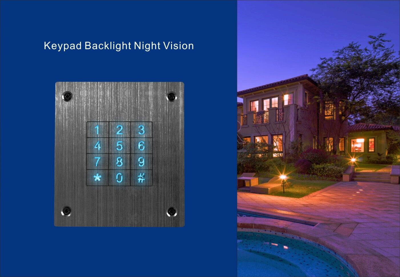 Code Access Door Entry System Blue Backlight, Silver Touch Keypad ...