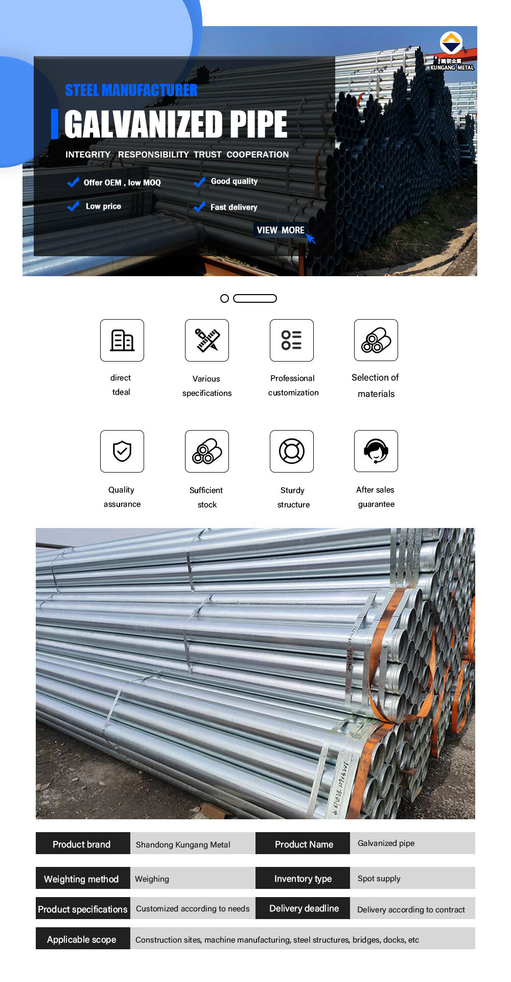 Galvanized Pipe Supplier Q235 Q345 Q195 Q215 Gi Pipe Hot Galvanized Pipe For Scaffold - Buy ...