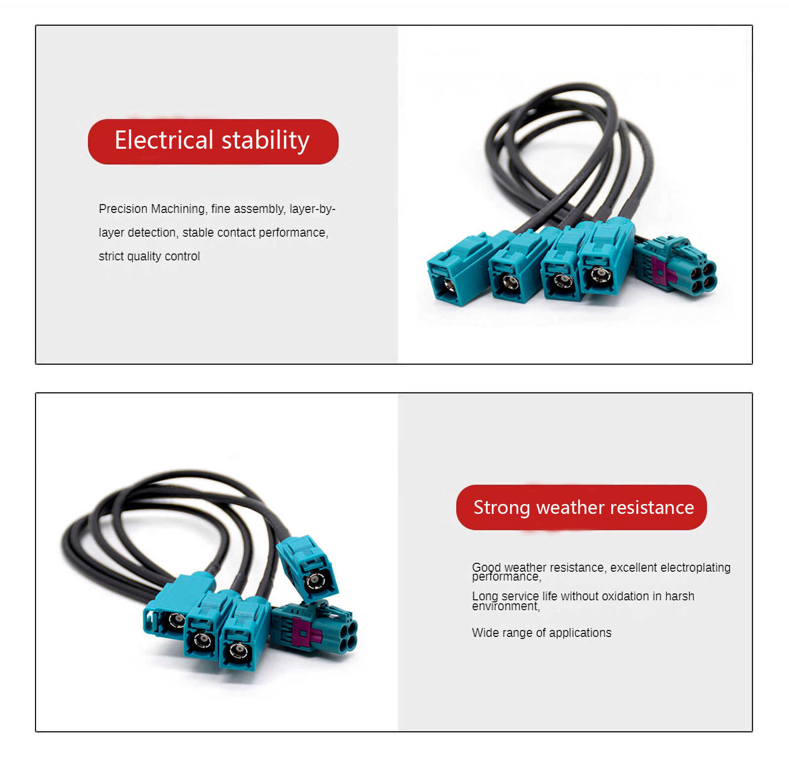 Foxeco Automotive Rf Cable Coaxial Rosenberger Quad Mini Fakra ...