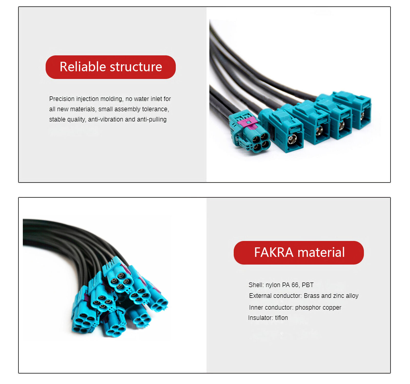 Foxeco Automotive Rf Cable Coaxial Rosenberger Quad Mini Fakra ...