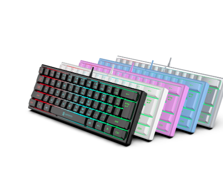 60% Layout Portable Usb Wired 61 Keys Membrane Computer Gaming Keyboard ...