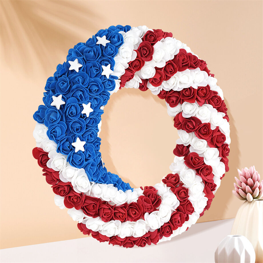 Explosive Decorations American Holiday Decorative Wreath Pe Flower Love ...