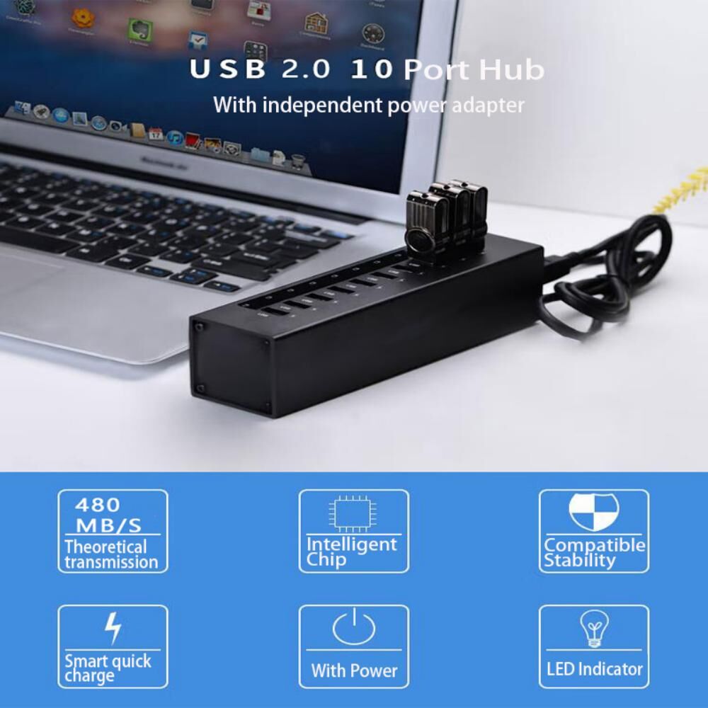 Factory Direct High Quality China Wholesale Portable 10-port Usb2.0 Hub ...