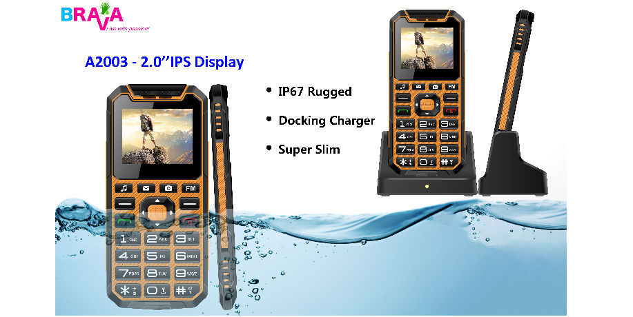 Rugged Phone With 2.0'ips / Ip67 Water Resistance / 1400mah/sos/bt2.1 ...