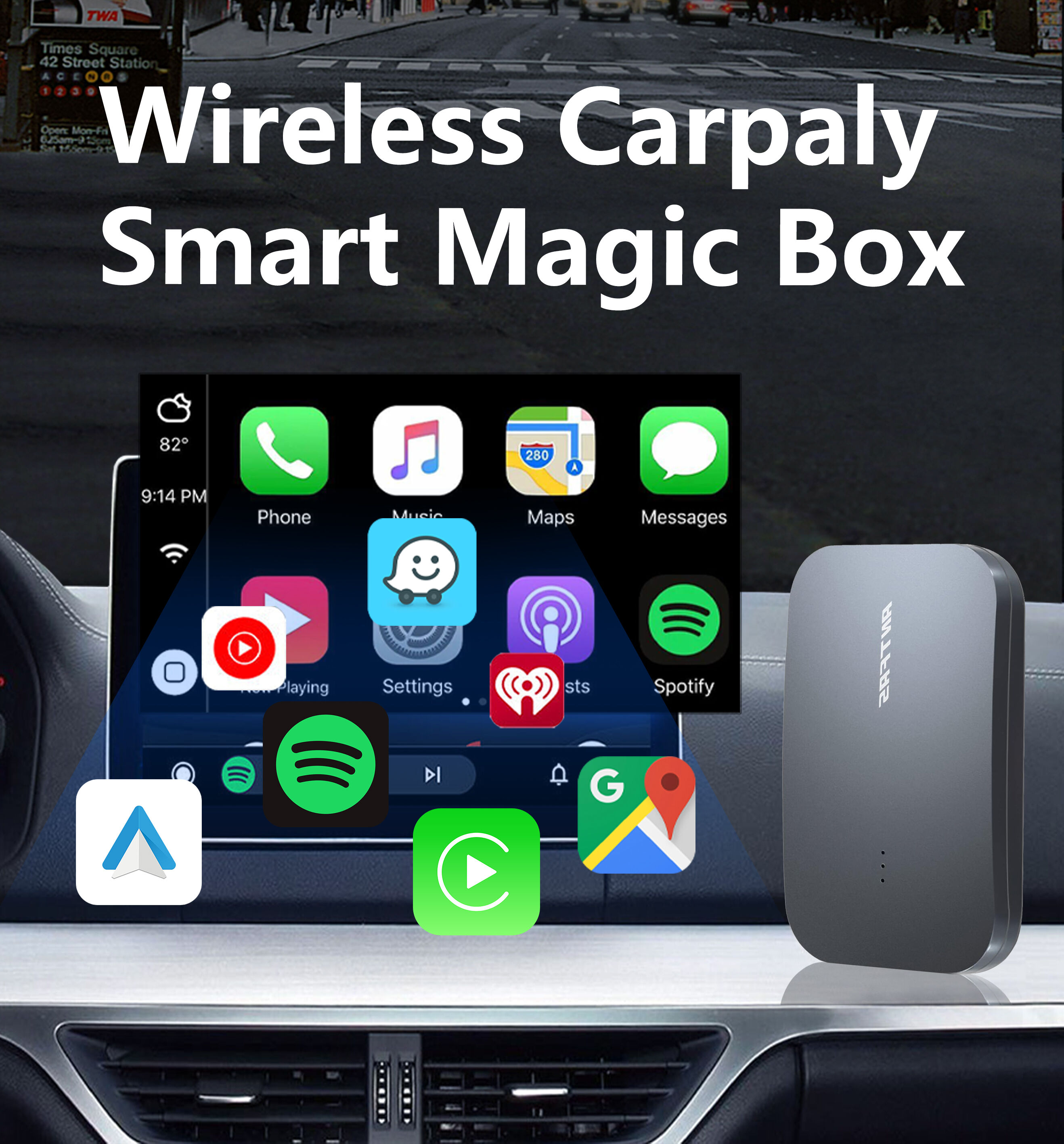 5ghzwifi Bluetooth5.0 Wireless Apple Carplay Wireless Android Auto Box ...