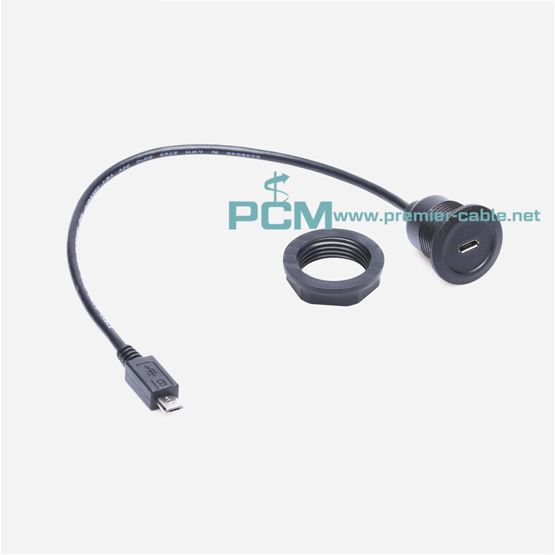Buy Wholesale China Metal Micro Usb Round Panel Mount Extension Cable ...