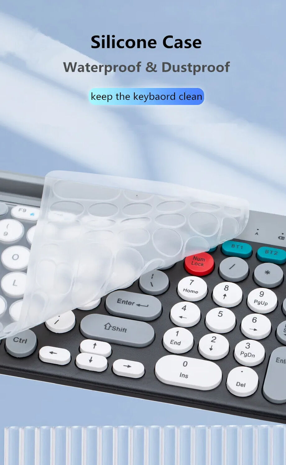 Mini Punk Keyboard And Mouse Combination, Bluetooth Wireless 2.4g ...