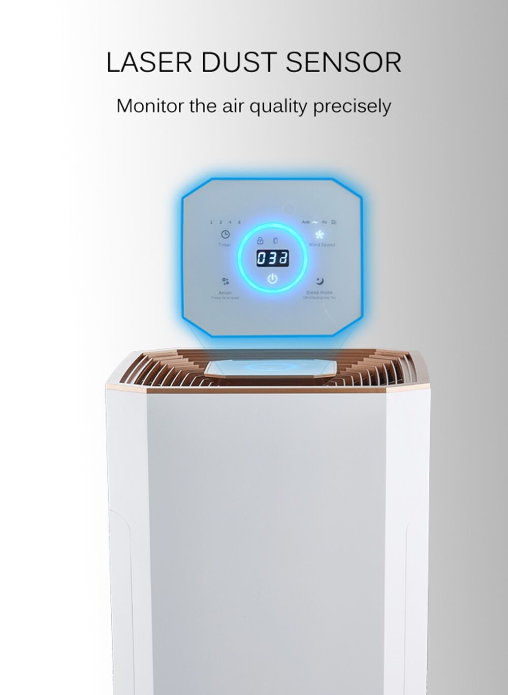 Commercial Large Hepa Touch Screen Operation Panel Ionizer Control Air ...