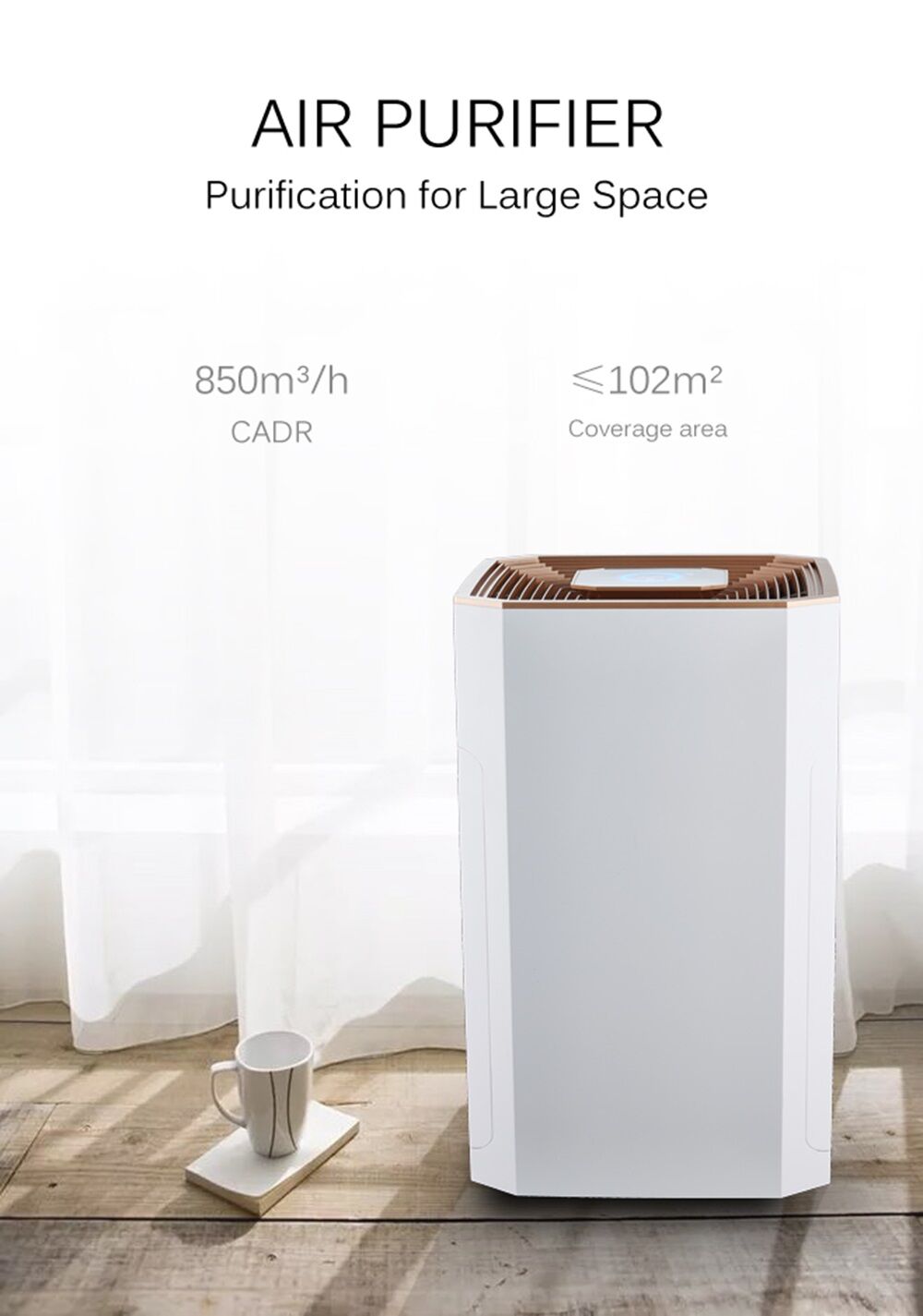 Commercial Large Hepa Touch Screen Operation Panel Ionizer Control Air ...