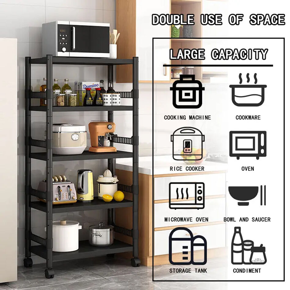 Chinese Manufacturer Black Kitchen Storage Rack Multi-layer Carbon ...