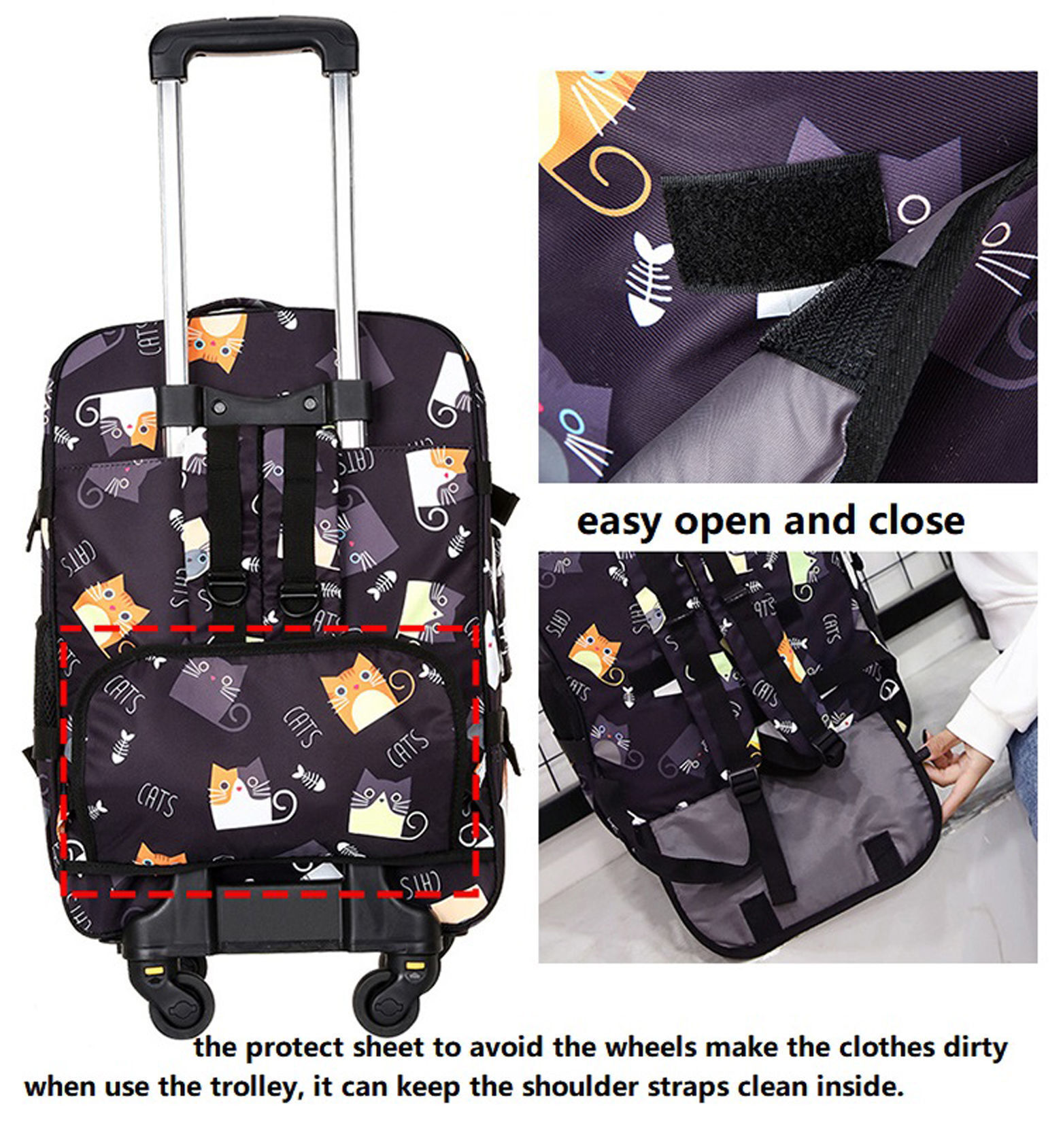 Bulk Buy China Wholesale Back To School 4 Wheels Trolley Backpack For ...