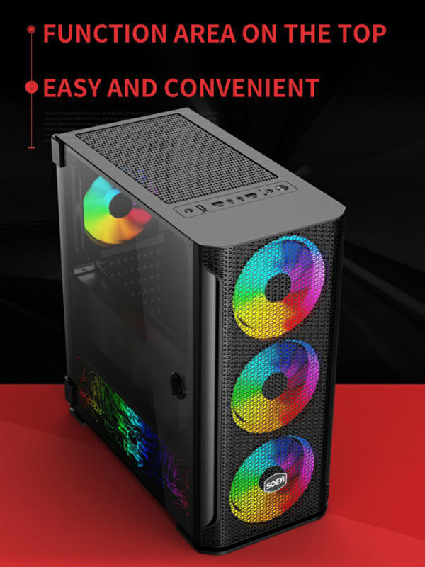 Plastic+mesh Gaming Computer Case Magnetic Dust Filter Computer Casing ...