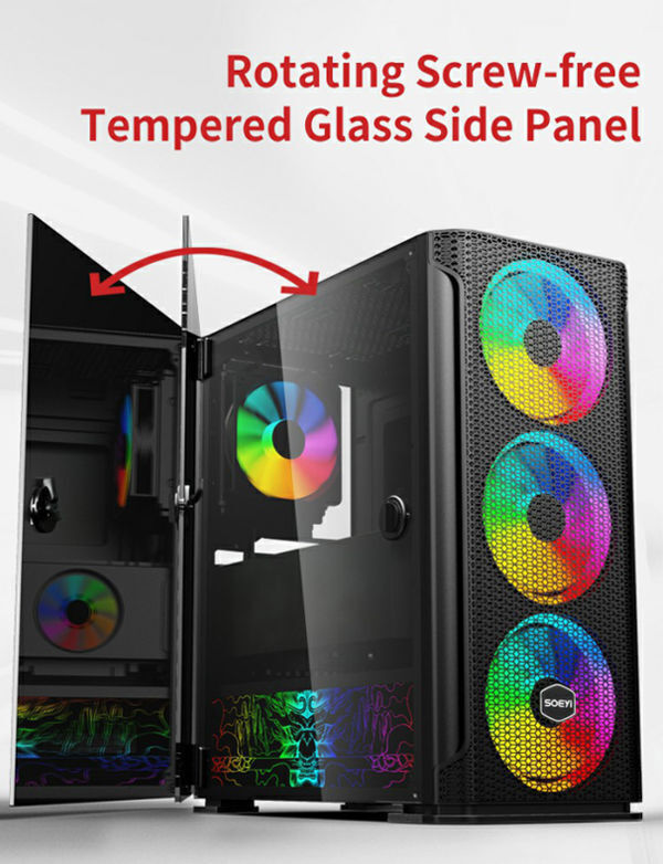 Plastic+mesh Gaming Computer Case Magnetic Dust Filter Computer Casing ...