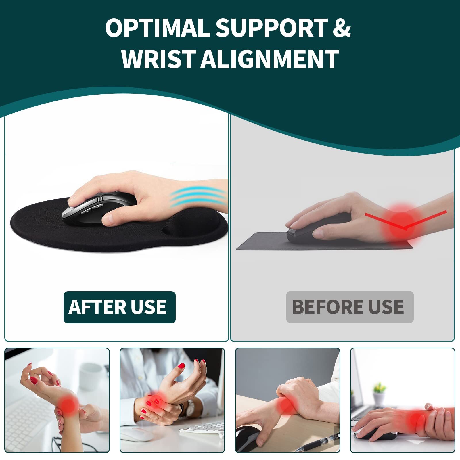 Buy Wholesale China Memory Foam Wrist Support Custom Mouse Pad For ...