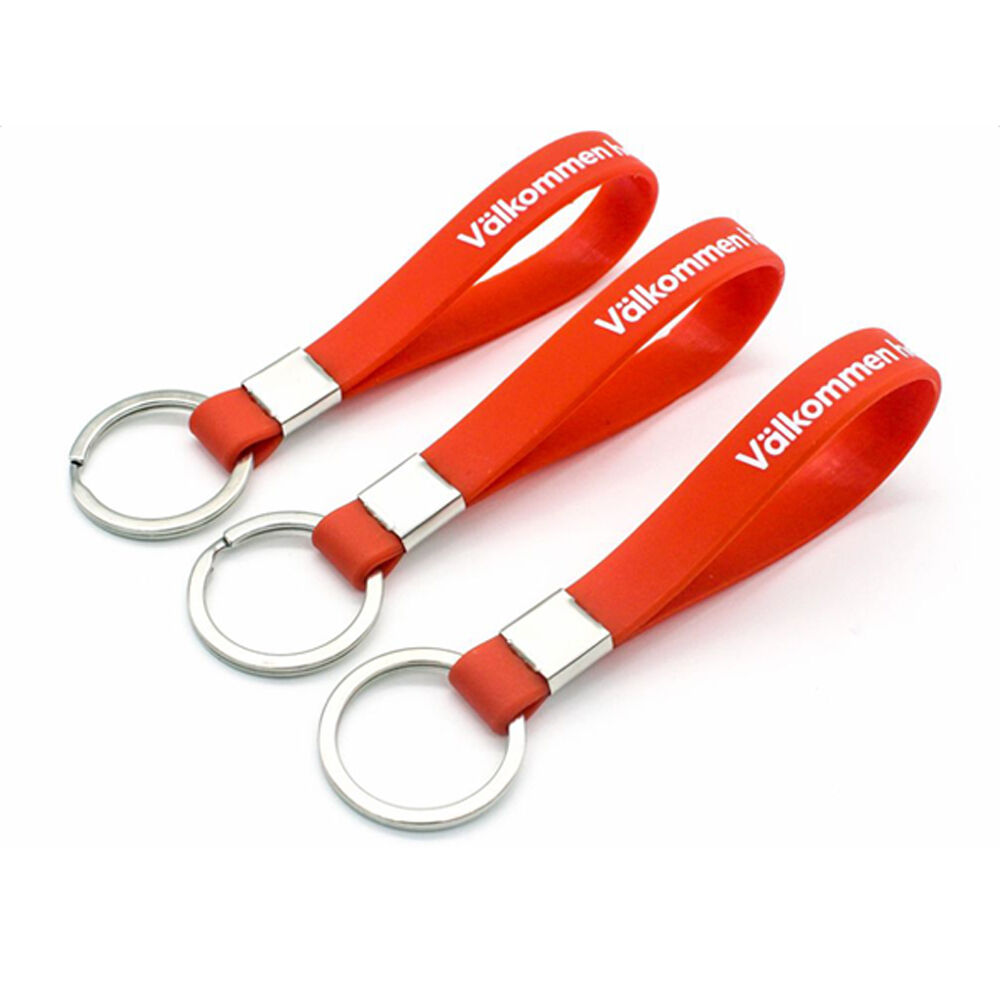 Custom Logo Silicone Strap Bead Wristband Keychains Factory Price ...