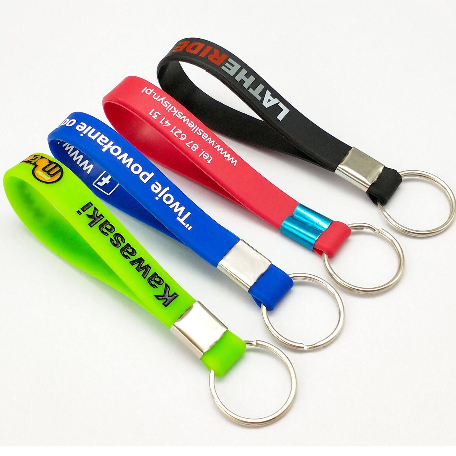 Custom Logo Silicone Strap Bead Wristband Keychains Factory Price ...
