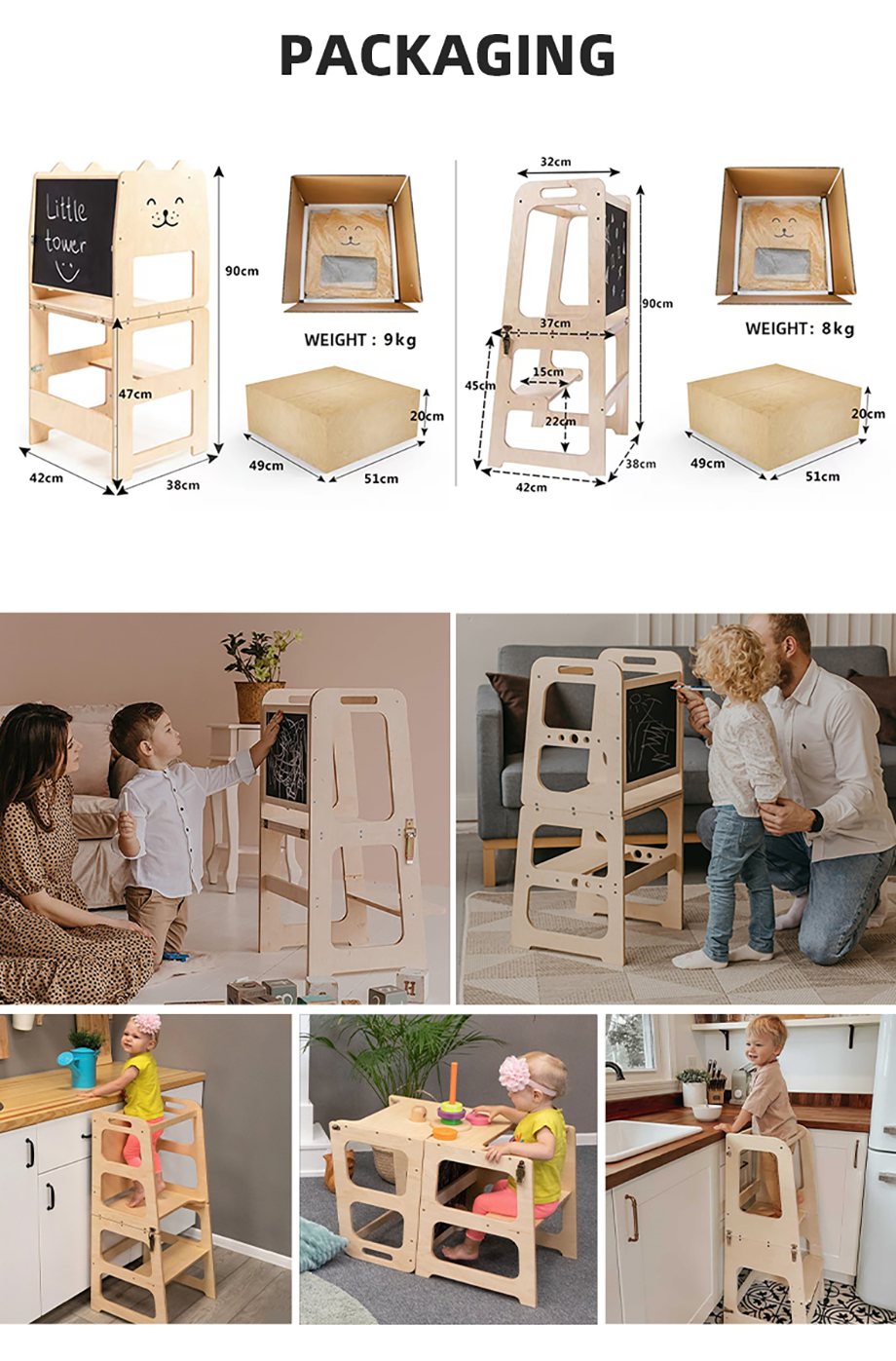 Bulk Buy China Wholesale Adjustable Folding Helper Tower Montessori ...