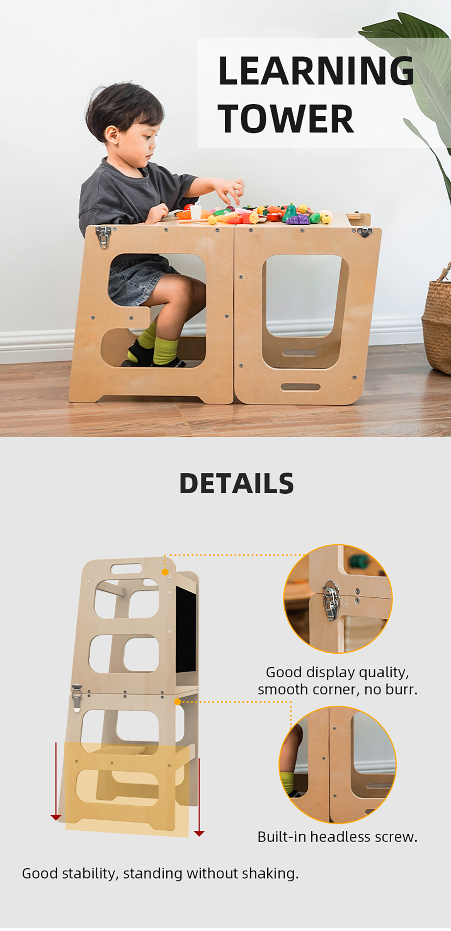 Bulk Buy China Wholesale Adjustable Folding Helper Tower Montessori ...