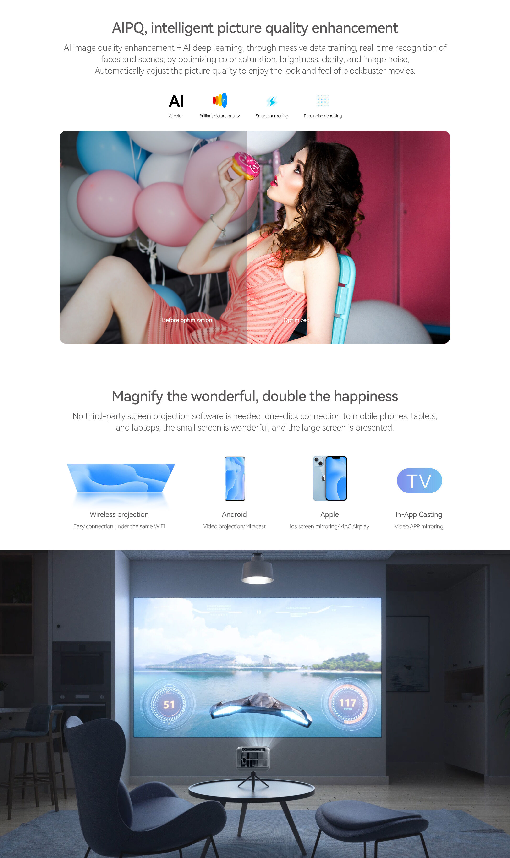 Npc New Arrival M2 Full Hd 1080p Mini Projector Portable Dlp Proyector ...