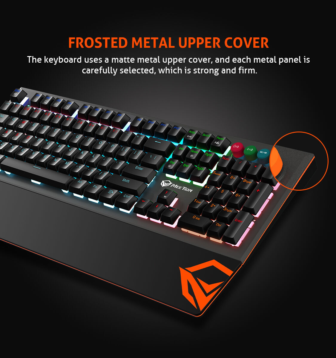 Meetion Mt-mk500 Standard 104 Keys Layout Computer Rgb Colorful Backlit ...