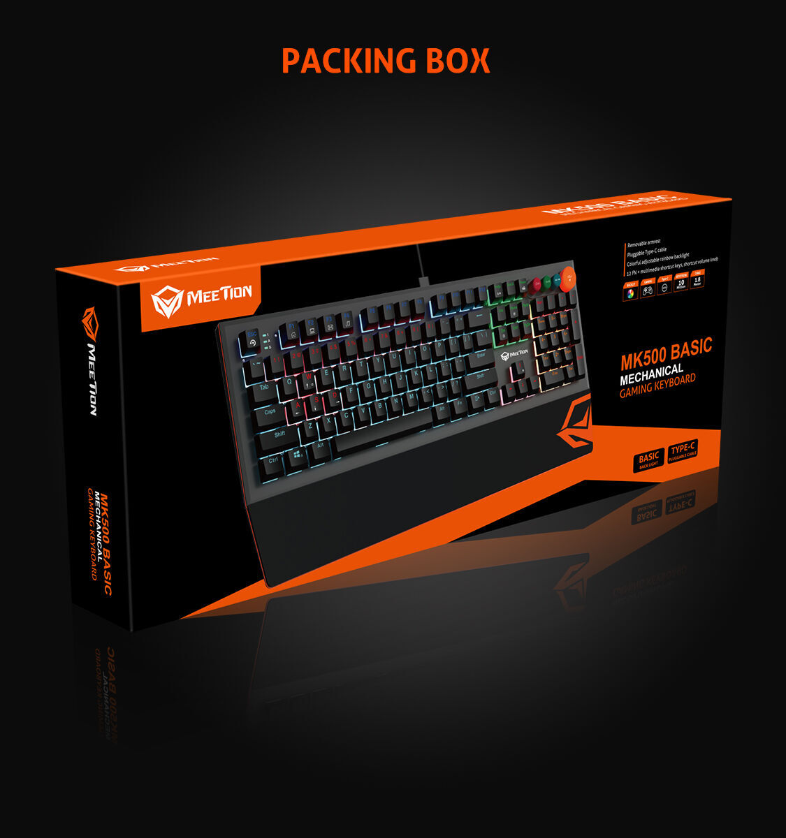 Meetion Mt-mk500 Standard 104 Keys Layout Computer Rgb Colorful Backlit ...