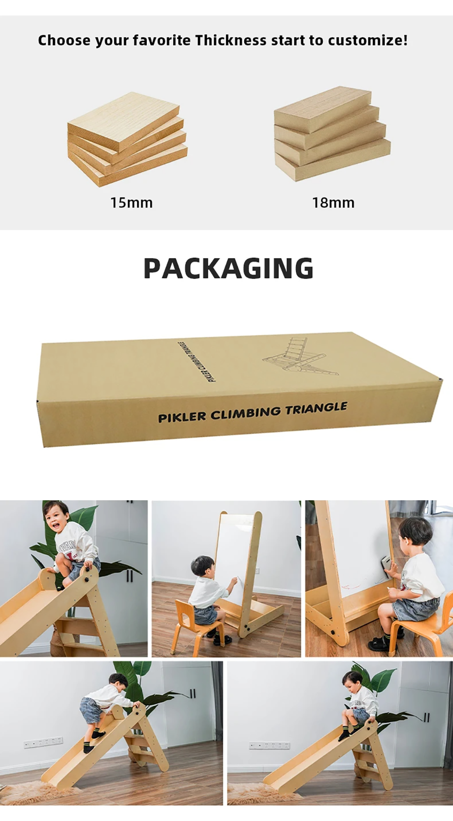 Montessori Playroom Furniture Indoor Wooden Slide For Kids Toys For ...
