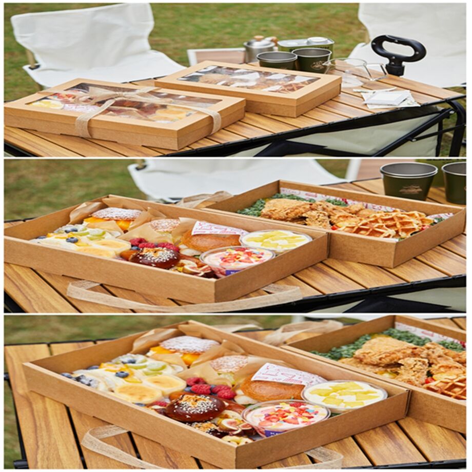 Wholesale Disposable Kraft Paper Simple Picnic Box Camping Barbecue ...