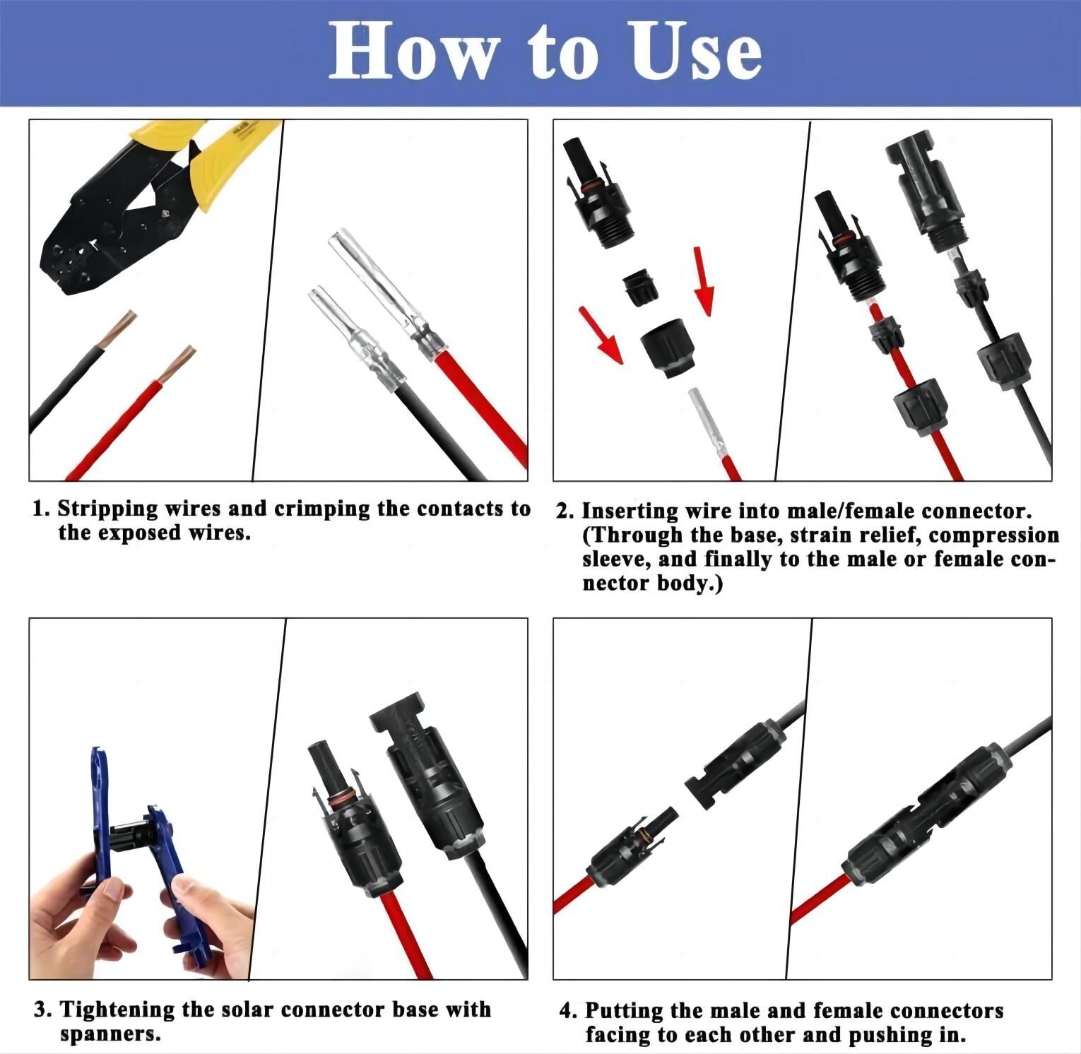 1500v Ip67 Waterproof Solar Power Cable Connectors - Buy China ...