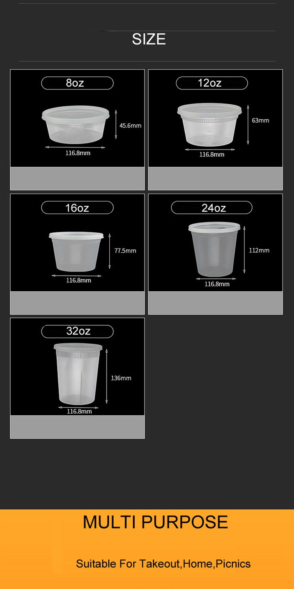 Disposable Takeaway Packing Customized Pp Plastic Soup Bowl With Lid ...