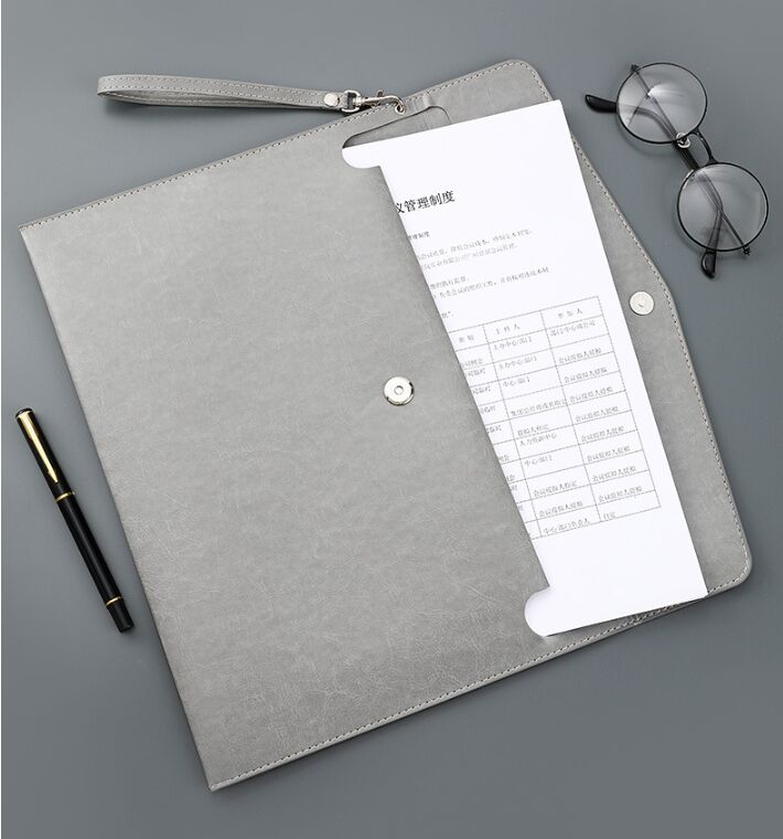 Customize Logo Magnetic Buckle Waterproof Pu Leather File Folder Bag ...