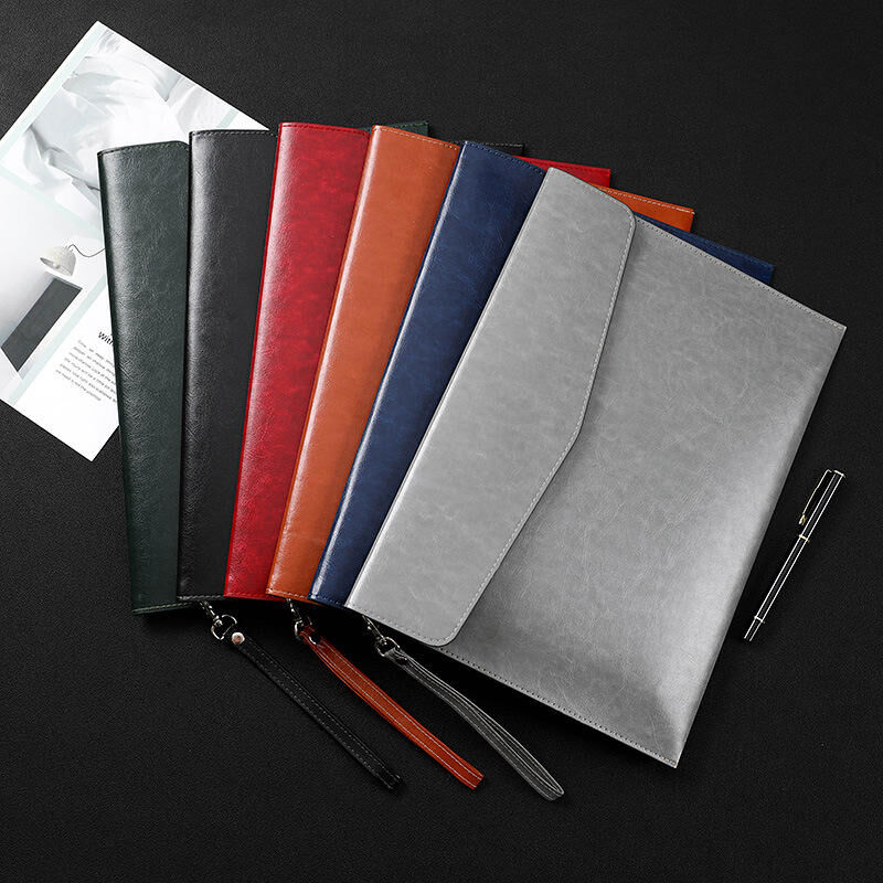 Customize Logo Magnetic Buckle Waterproof Pu Leather File Folder Bag ...
