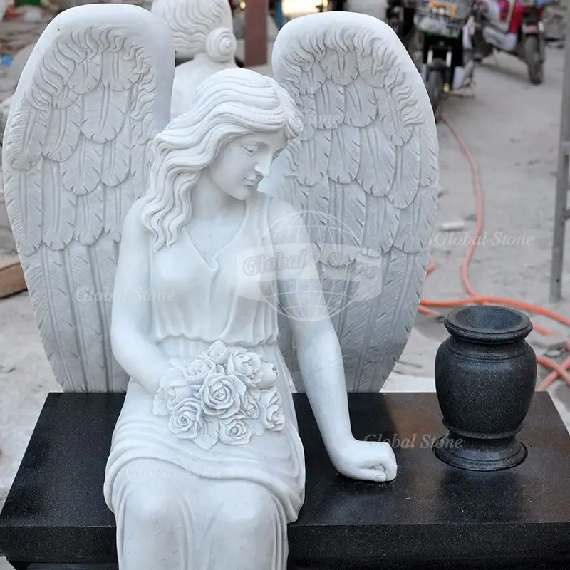 Tombstones Brand New Tombstone White Marble Baby Angel Traditional ...