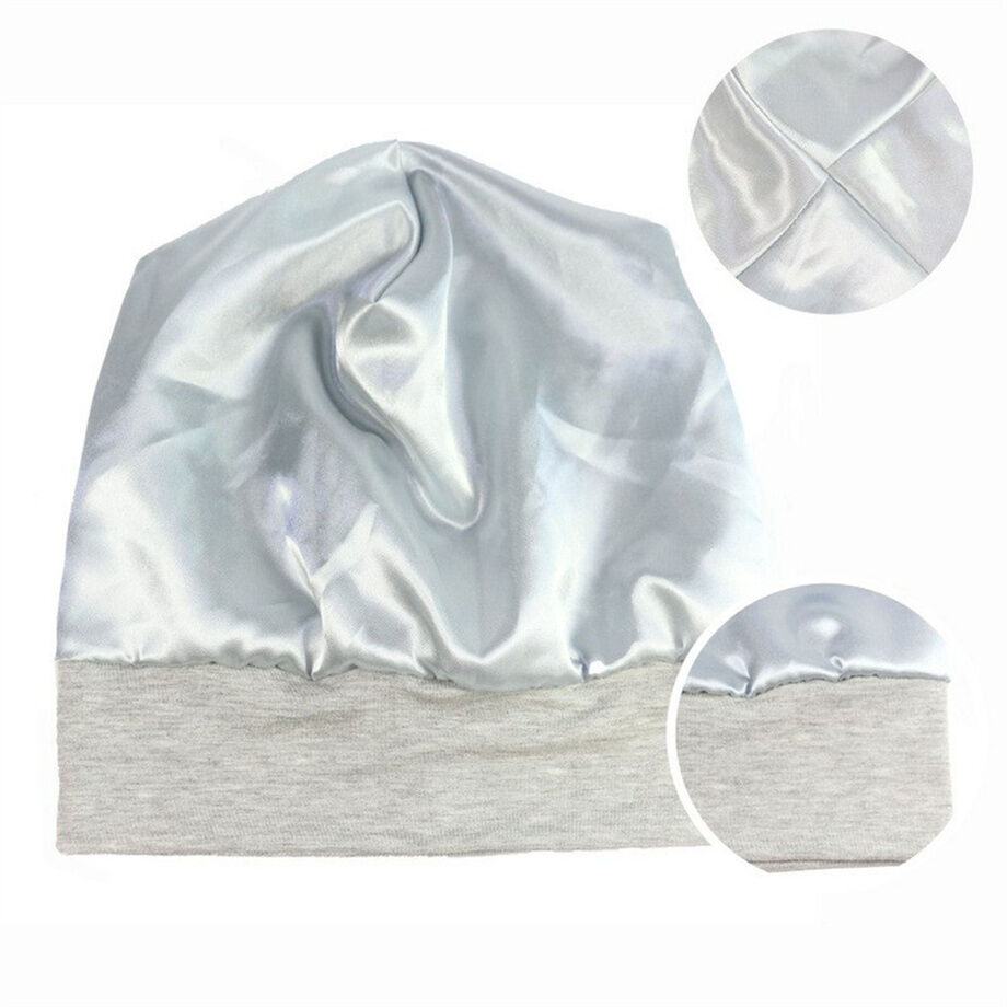 Satin Silk Lining Dry Hair Protection Cap Hairdressing Sleep Breathable ...